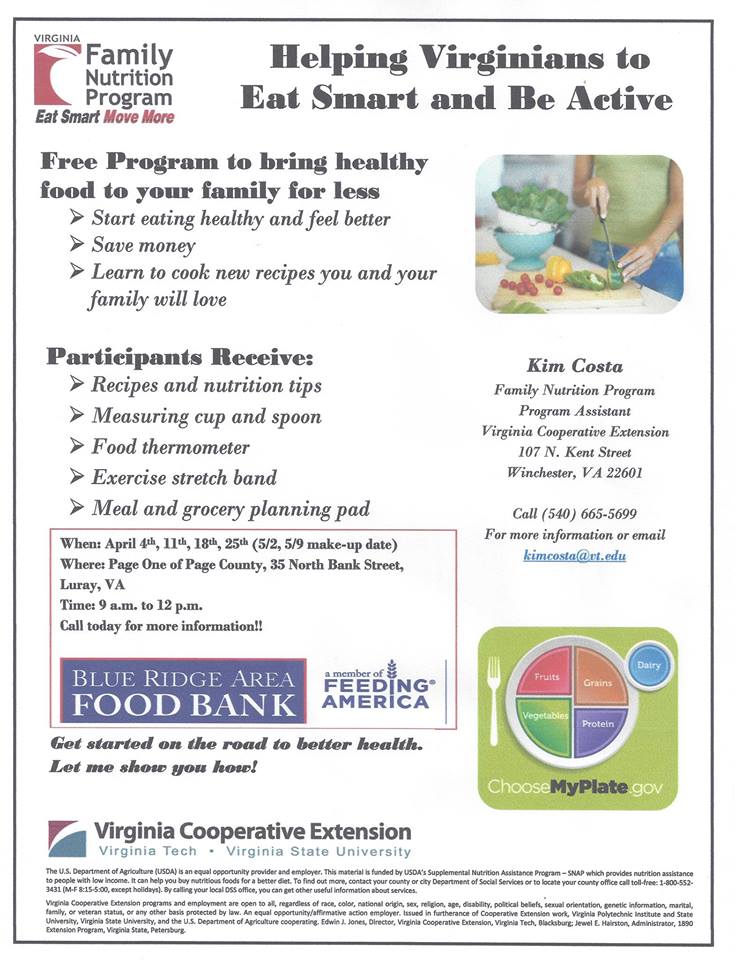 Family Nutrition Program | Luray-Page Chamber of Commerce