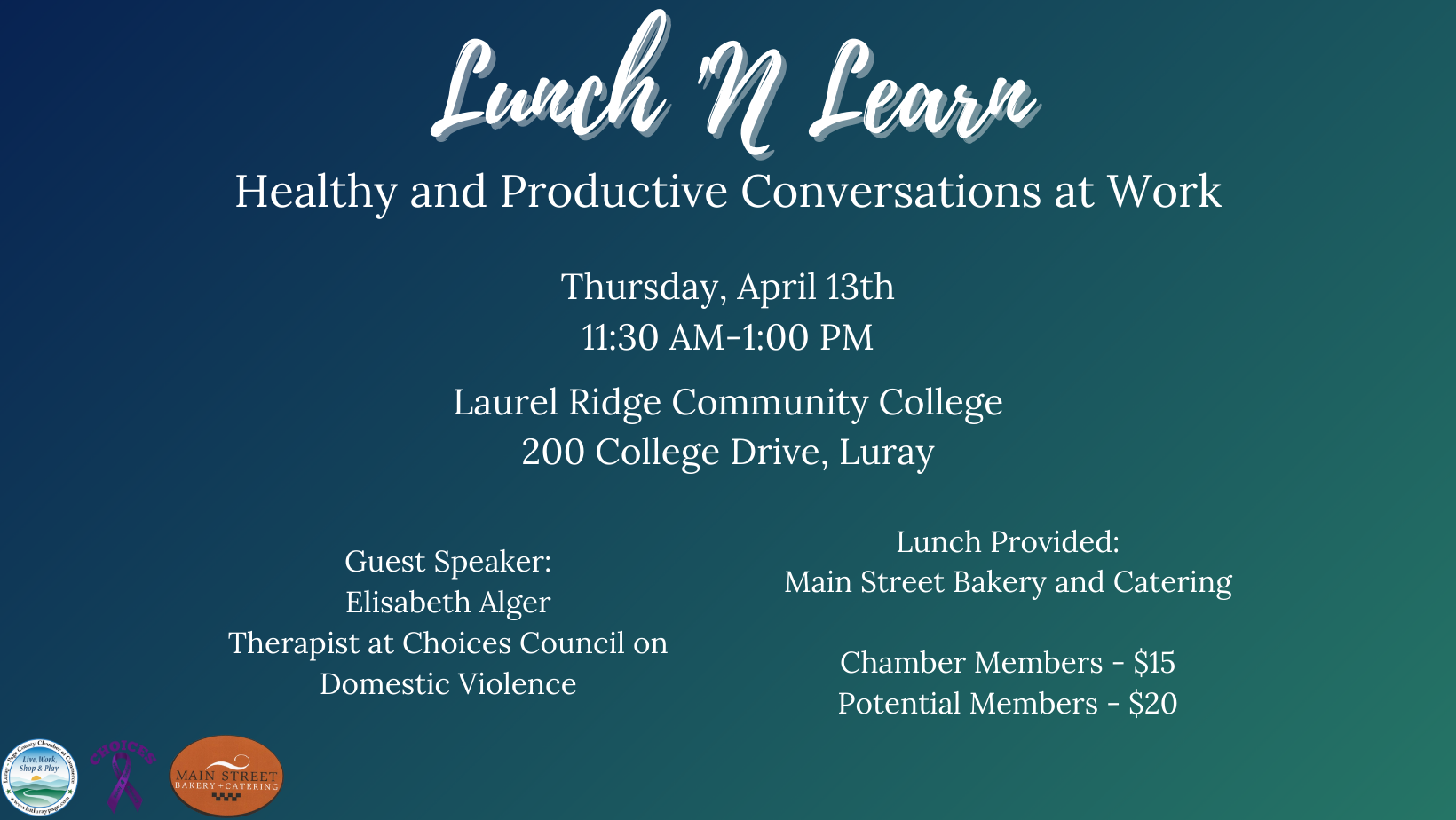 Lunch N Learn – Healthy and Productive Conversations at Work | Luray ...