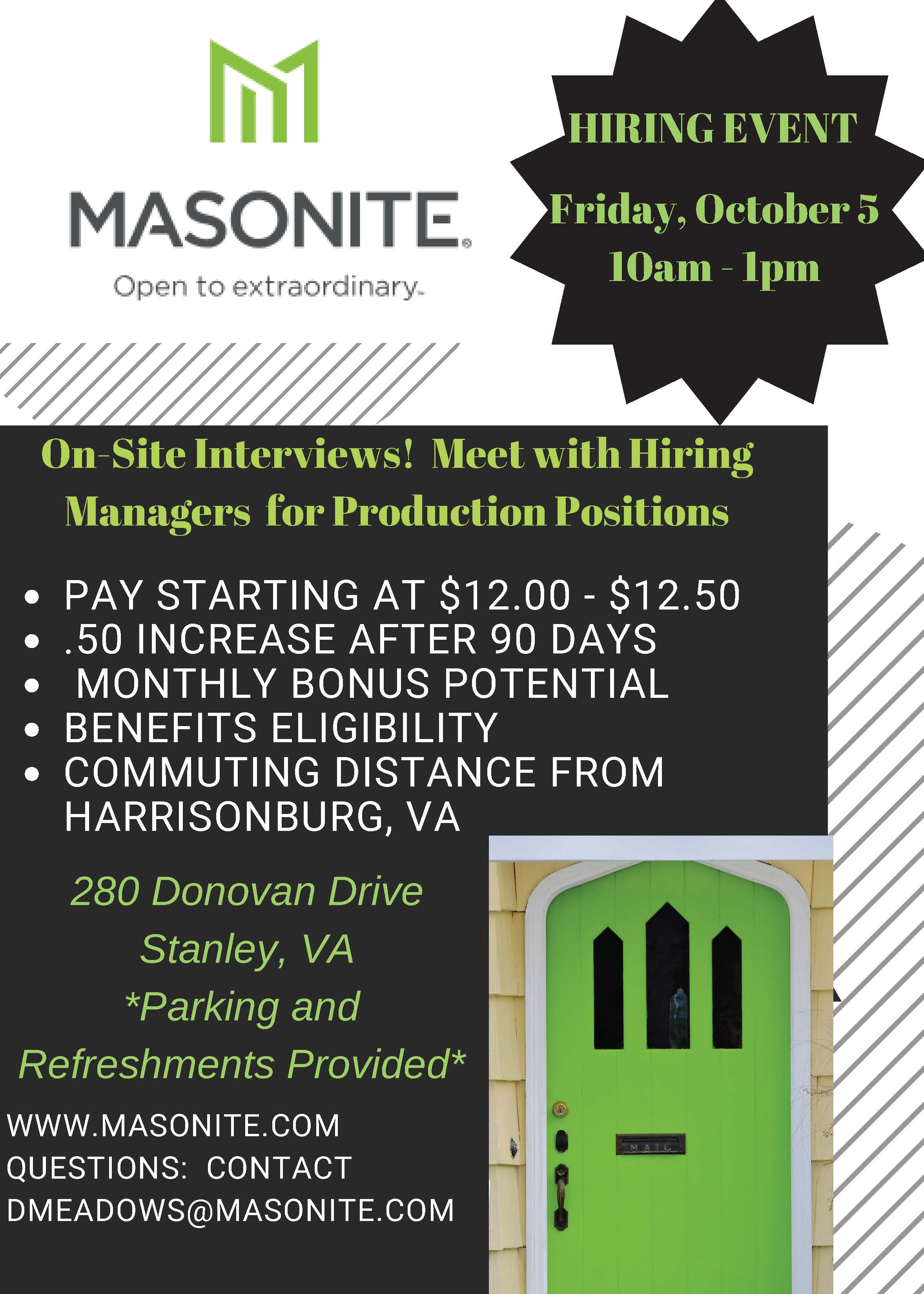 Masonite Hiring Event | Luray-Page Chamber of Commerce