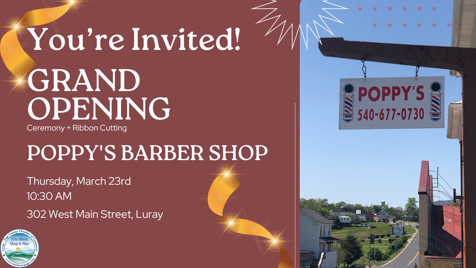 Poppy's Barber Shop Grand Opening & Ribbon Cutting | Luray-Page Chamber ...
