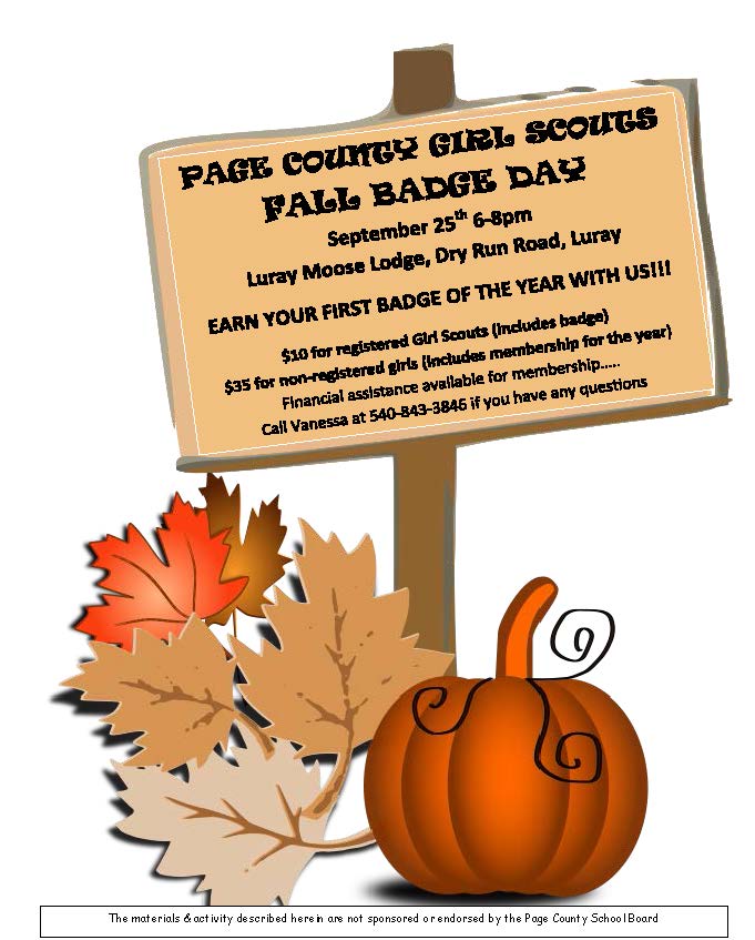 Page County Girl Scout Fall Badge Day | Luray-Page Chamber of Commerce