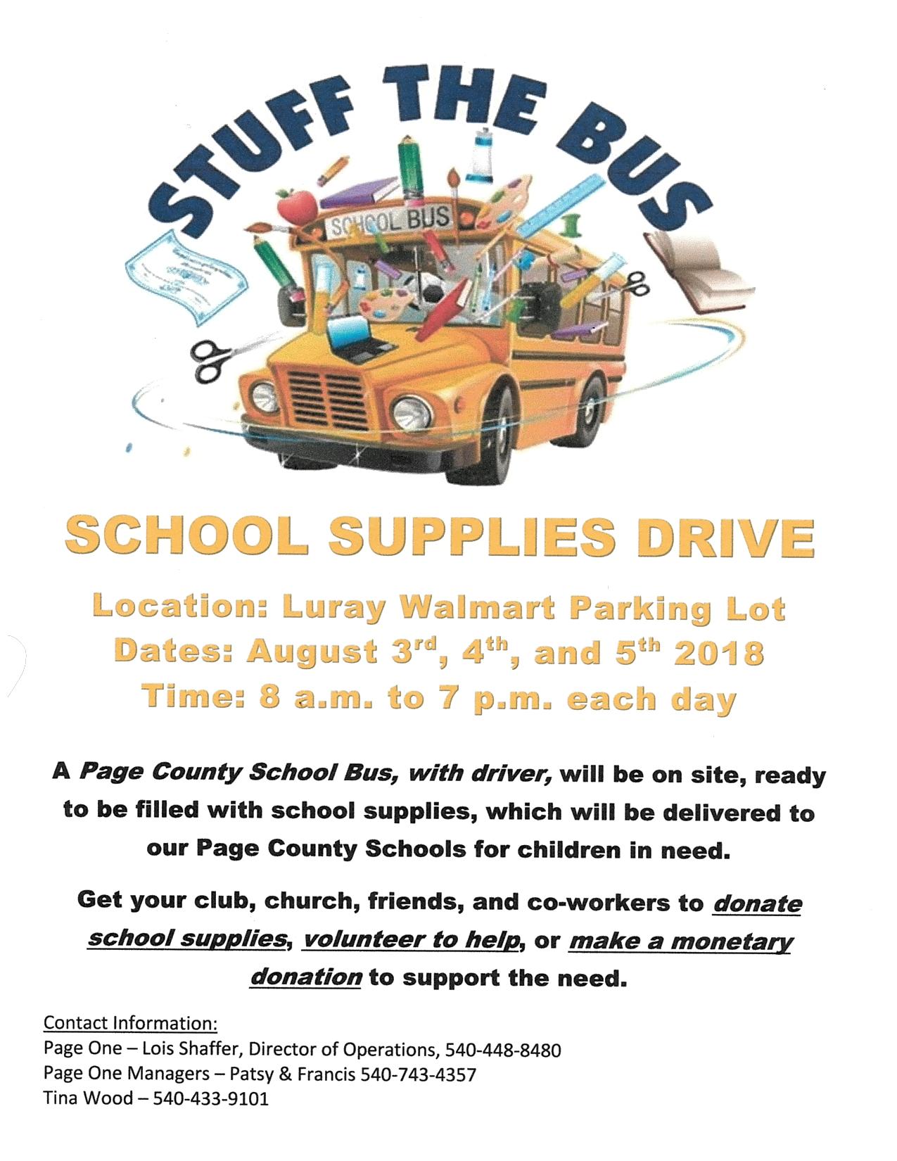 Stuff the Bus 2018 | Luray-Page Chamber of Commerce