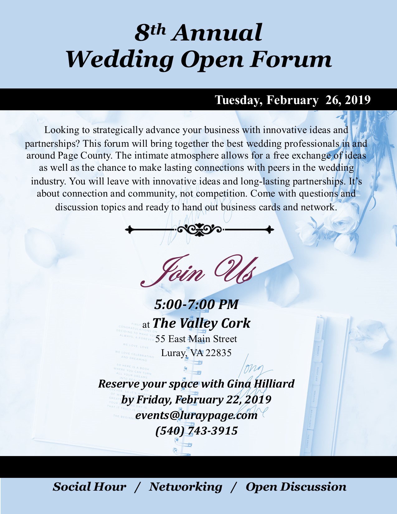 8th Annual Wedding Open Forum | Luray-Page Chamber of Commerce